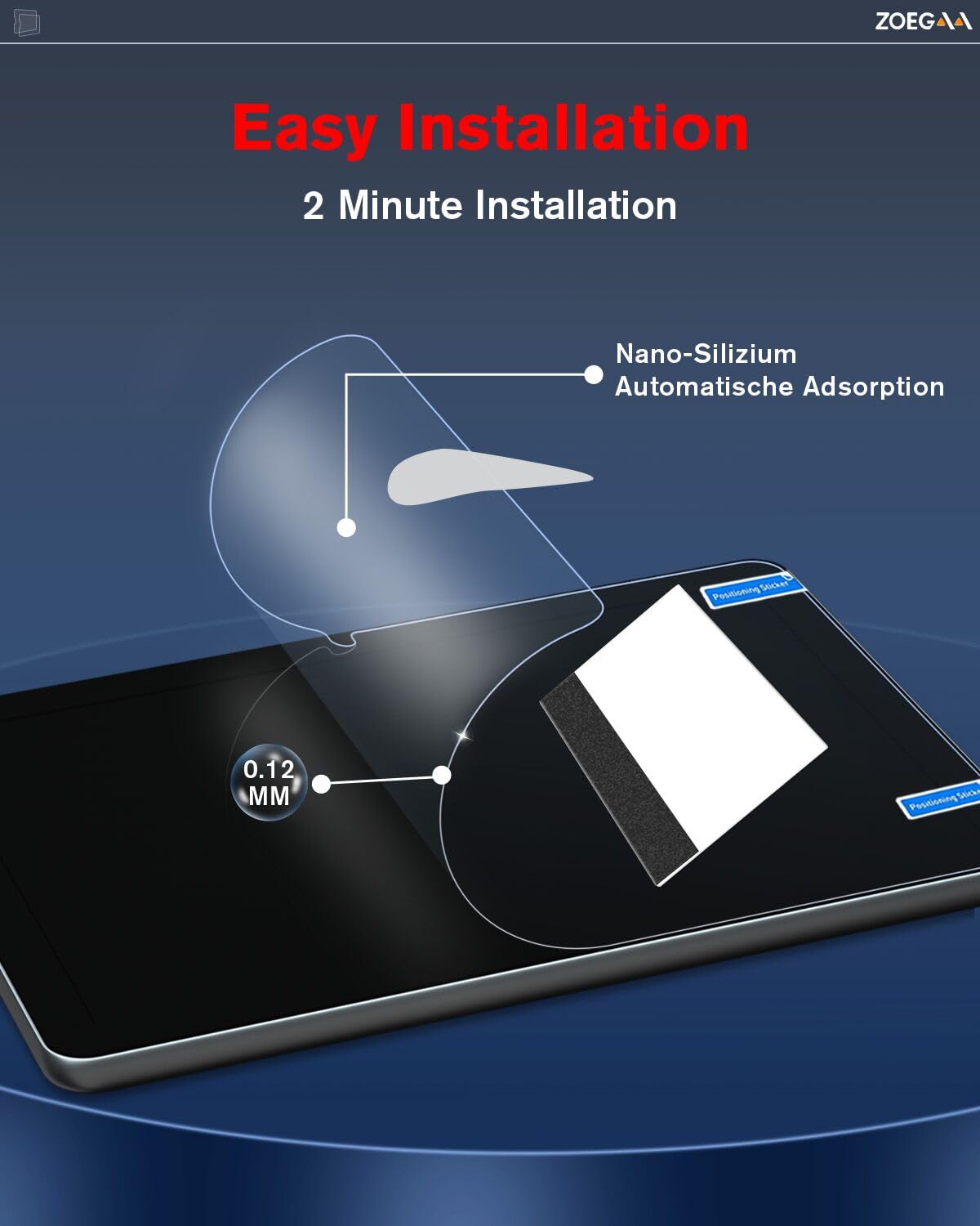 ZOEGAA Anti Blue Light Screen Protector Compatible with iPad Pro 12.9 Inch (2022/2018), iPad Pro 12.9 6th/5th/4th/3rd for Eye Protection Blue Light Blocking Filter Reduces Digital Eye Strain