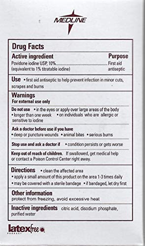 Medline Pad, Prep, Povidone/Iodine, Medium (Pack of 100)