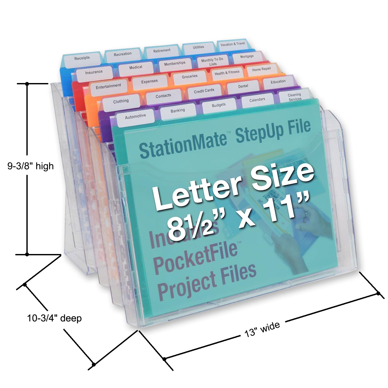 Ultimate Office StationMate StepUp File Desktop Organizer with PocketFiles (Includes 25, 5th-Cut PocketFiles)