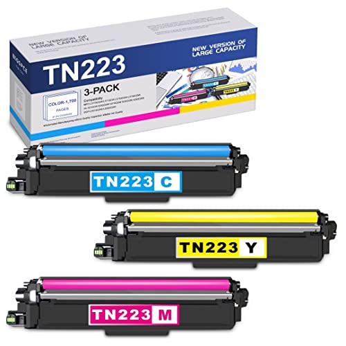 TN-223C TN-223M TN-223Y TN223 Toner Cartridge - Replacement for Brother TN223 HL-3210CW 3230CDW 3270CDW 3230CDN 3290CDW MFC-L3710CW L3770CDW Printer (3 Pack, 1C/1M/1Y)