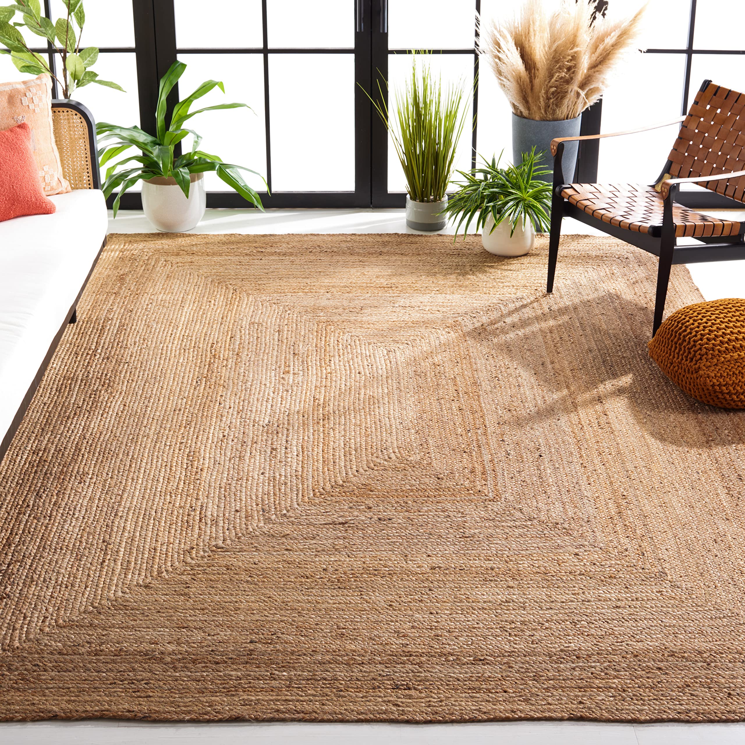 SAFAVIEH Cape Cod Collection Area Rug - 8' x 10', Natural, Handmade Flat Weave Jute, Ideal for High Traffic Areas in Living Room, Bedroom (CAP252A)