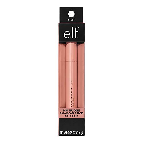 e.l.f. Cosmetics No Budge Shadow Stick, Longwear, Smudge-Proof Metallic Eyeshadow, Rose Gold, 0.056 Oz (1.6g)