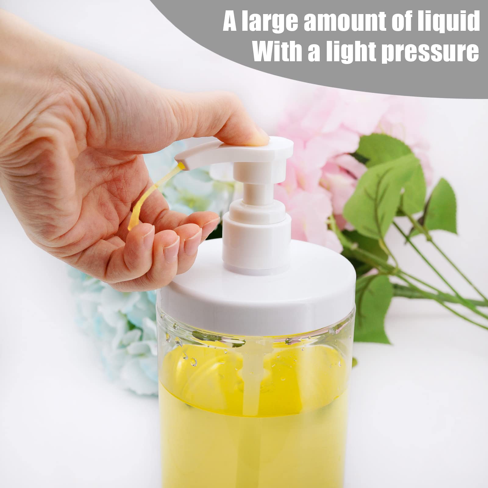 Cosywell Pump Bottle Dispenser Plastic Pump Bottles Refillable Bottles Wide Mouth Jar Style Empty Pump Bottles Bathroom Shower Containers for Lotion Shampoo Conditioner (White, 3X 1000ml)