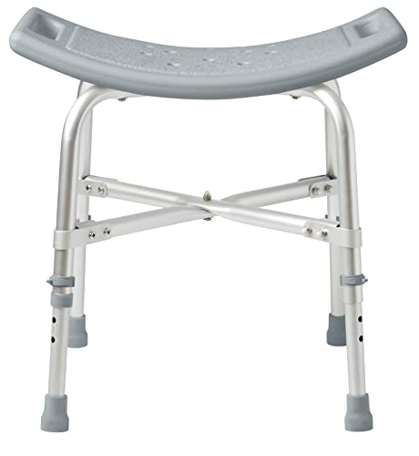 Medline Heavy Duty Shower Chair Bath Bench Without Back, Bariatric Bath Chair Supports up to 550 Lbs