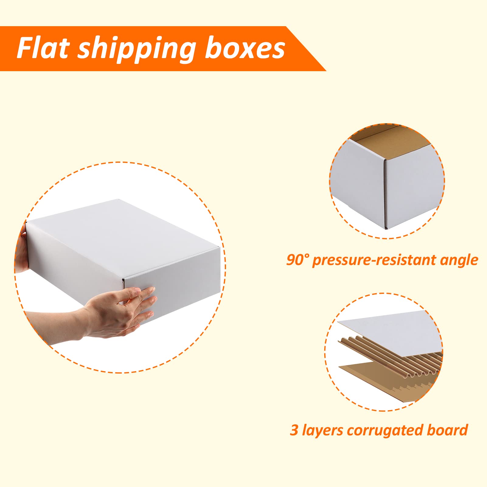 HORLIMER 12x9x4 inches Shipping Boxes Set of 20, White Corrugated Cardboard Box Literature Mailer
