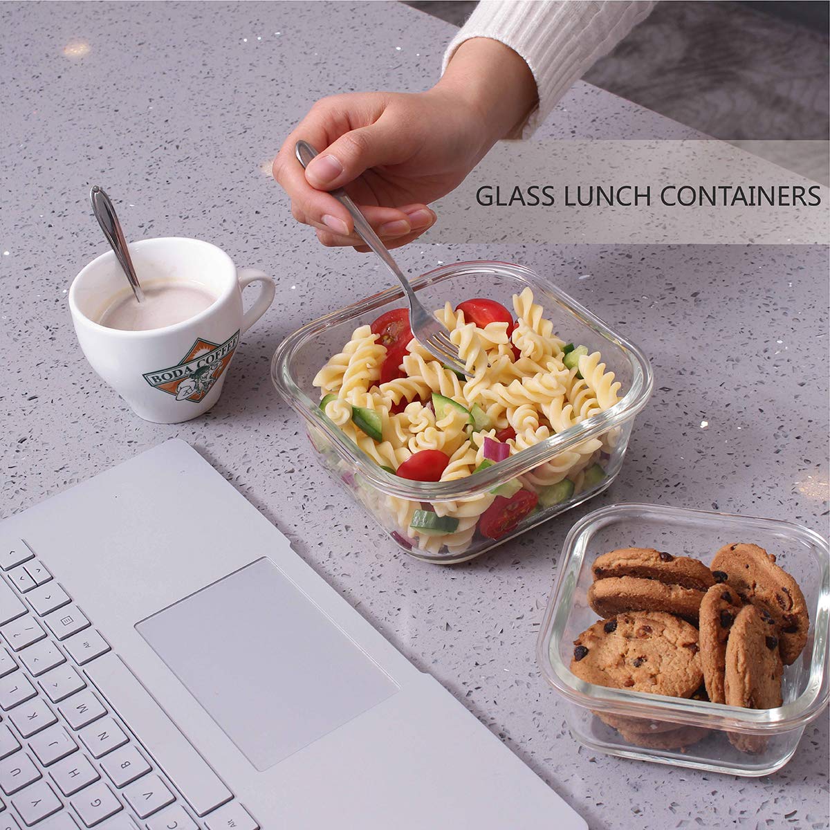 S SALIENT 18 Piece Glass Food Storage Containers with Lids, Glass Meal Prep Containers, Glass Containers for Food Storage with Lids, BPA Free & Leak Proof (9 lids & 9 Containers)