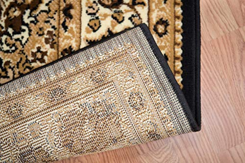 United Weavers Dallas Floral Kirman Area Rug - Black, 8x11, Traditional Indoor Floor Rug with Jute Backing