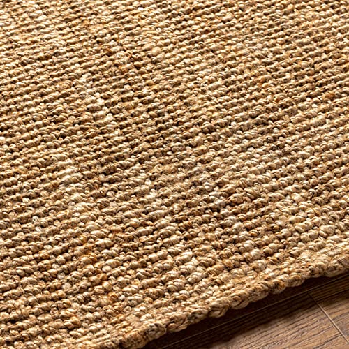 Hauteloom Ilana Jute Living Room, Bedroom Area Rug - Transitional, Traditional - Faded Driftwood,Chocolate Brown,Dark Brown - 8'6" x 11'6"