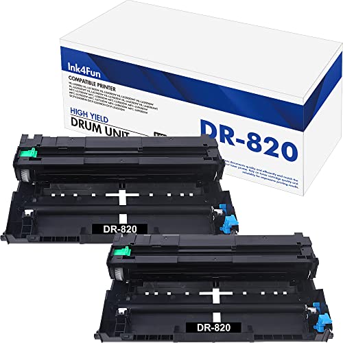 DR820 DR-820 Drum Unit 2-Pack: Compatible Black DR 820 Drum Replacement for Brother HL-L6200DW MFCL5850DW MFC-L5900DW MFC-L6700DW MFC-L5800DW HL-L6400DW HL-L5200DW HL-L5100DN Printer