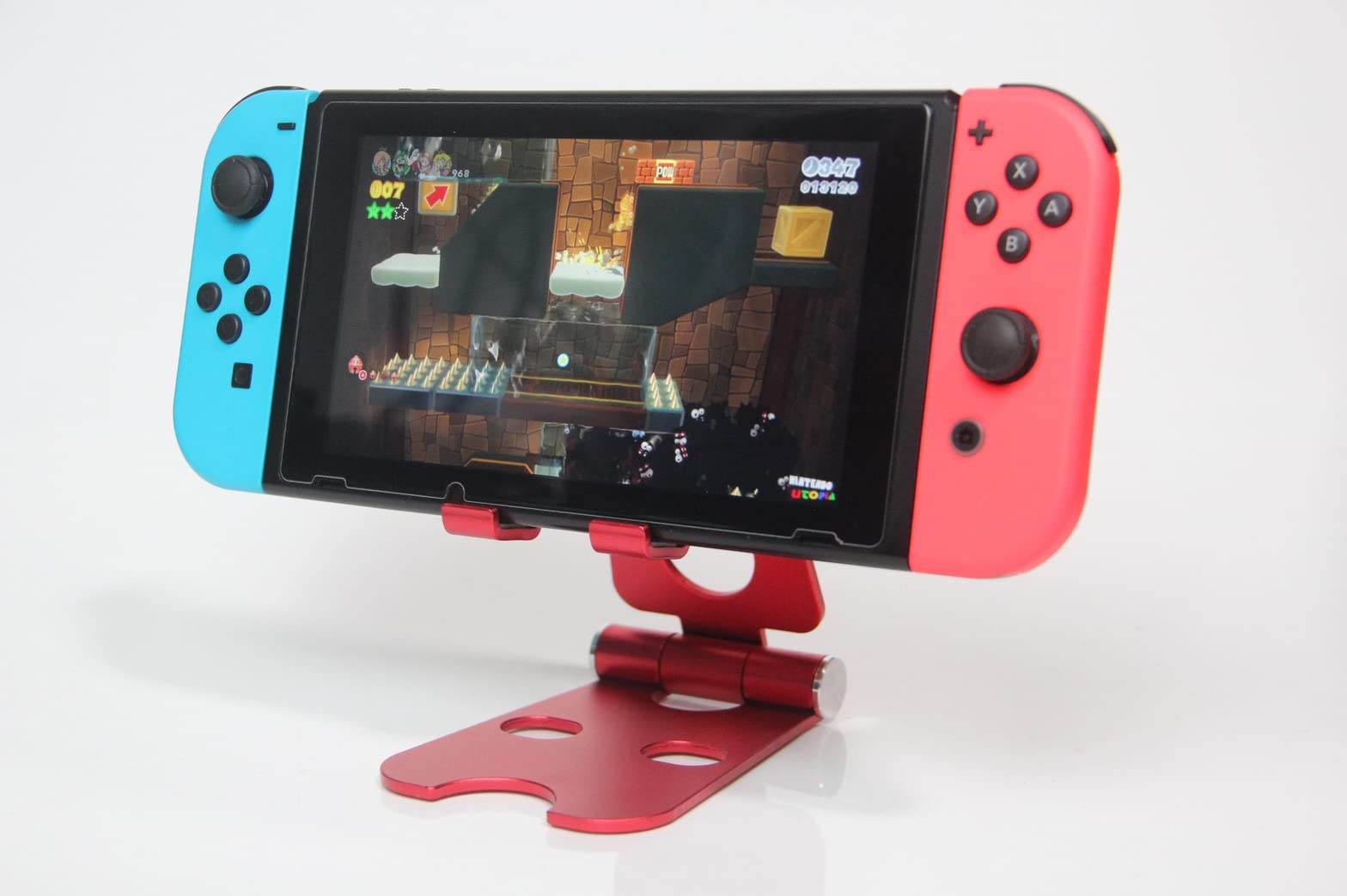 GAME'NIR Multi-Angle Adjustable Compact Metal Foldable Holder Stand for Nintendo Switch, iPad, iPhone, Samsung Galaxy, Google Nexus, Switch Stand, tablet stand holder, Mobile phone holder stand, BLACK