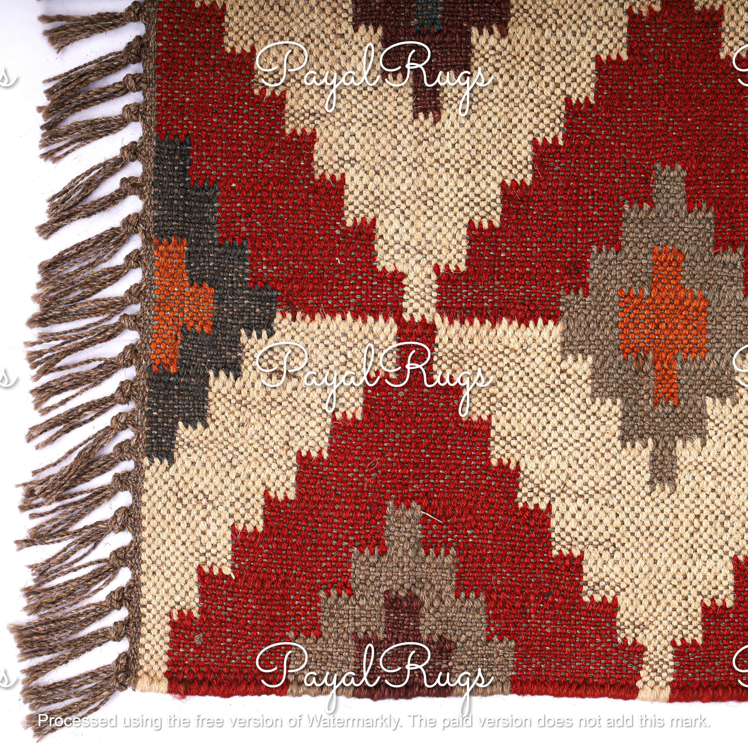 Handmade Jute Area Rug for Bedroom Living Room, Hallway Custom Size, Multicolor Boho Kilim Rug (8x10 feet)