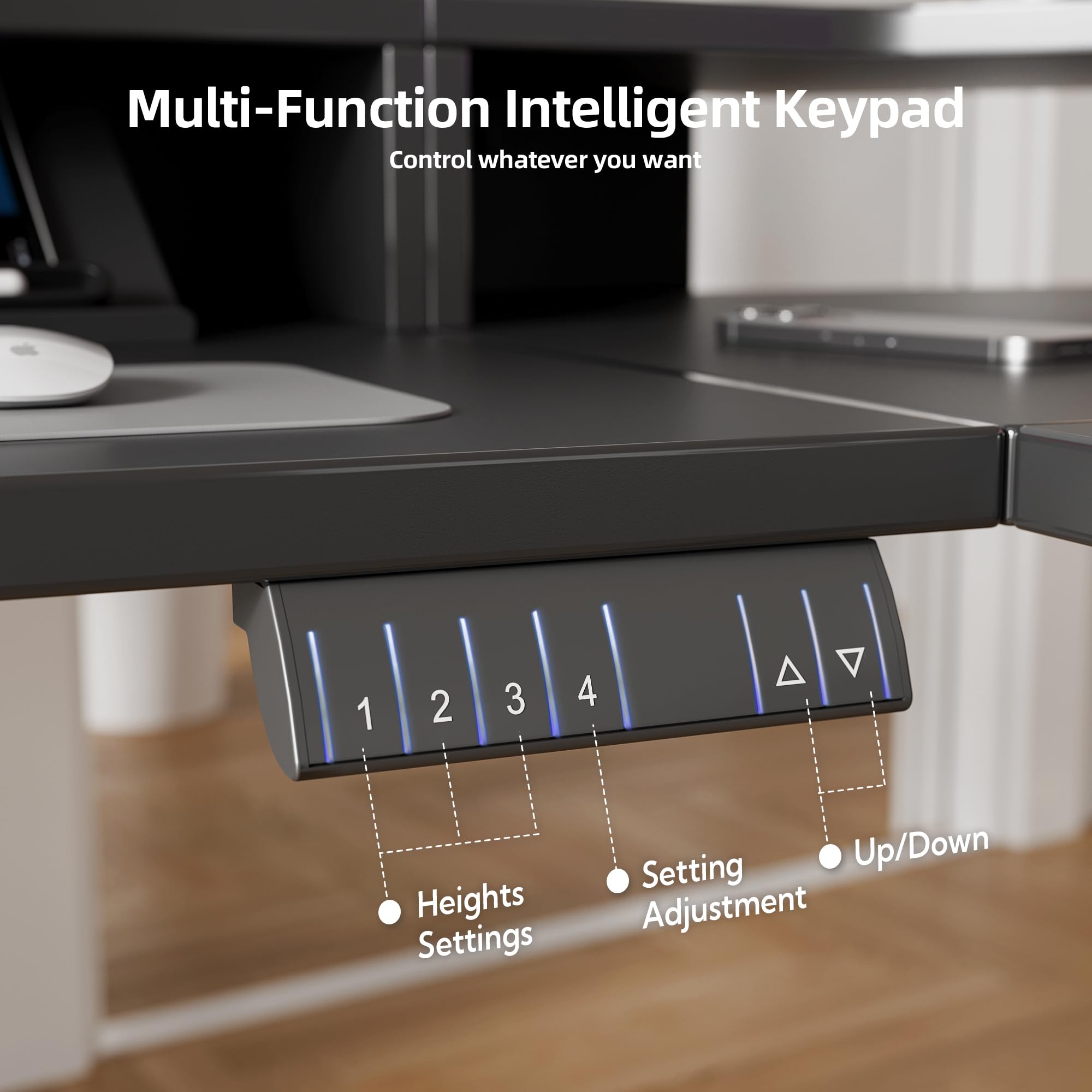 Claiks Dual Motor 63" L Shaped Standing Desk with Drawers, Electric Standing Desk Adjustable Height, Corner Stand up Desk with Splice Board, Black Frame/Black Top