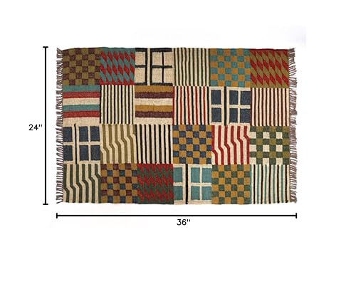 Handmade Wool Jute Area Rug for Bedroom Living Room,Custom Size, Kilim Rug Boho Jute Rug (10x14 feet)