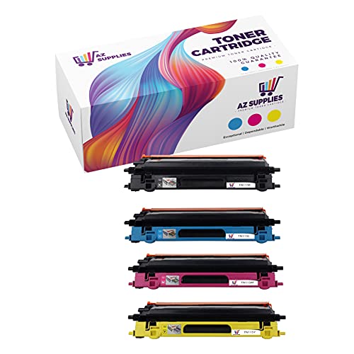 AZ Remanufactured Toner Cartridge Set Replacement for Brother TN115 Set use in DCP-9040 DCP-9040CN DCP-9045 DCP-9045CDN DCP-9045CN HL-4040 HL-4040CDN (Black, Cyan, Yellow, Magenta, 4-Pack)