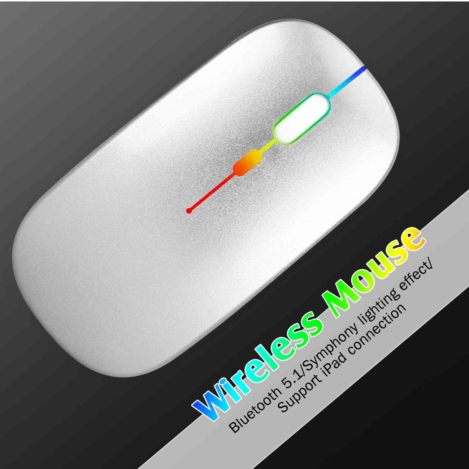 UrbanX Bluetooth Rechargeable Mouse for Lenovo ThinkPad E15 Gen 2 Laptop Bluetooth Wireless Mouse Designed for Laptop/PC/Mac/iPad pro/Computer/Tablet/Android RGB LED Pure White