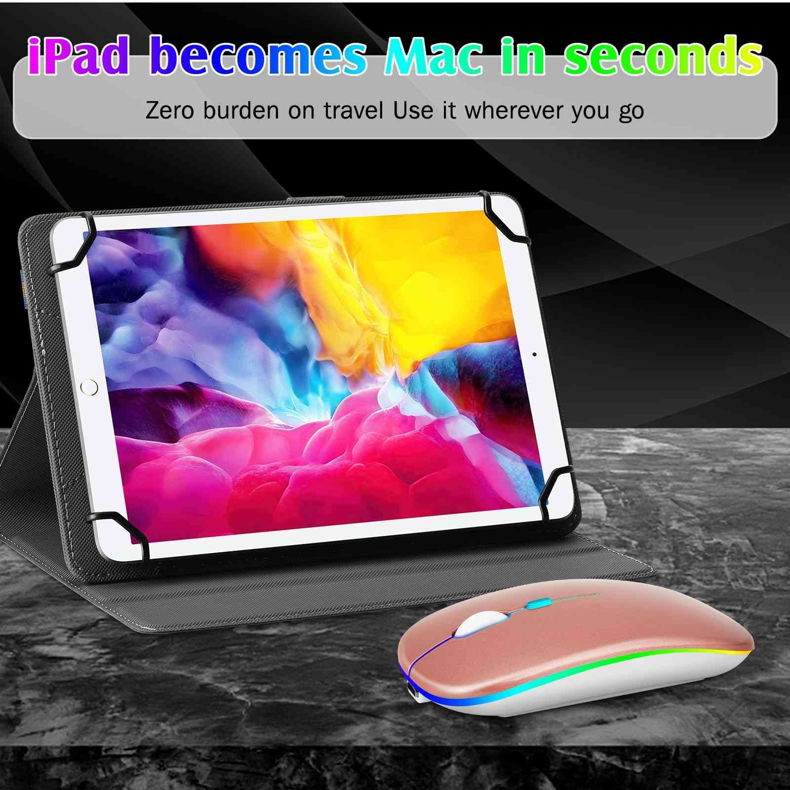 UrbanX Bluetooth Rechargeable Mouse for Lenovo ThinkPad E15 Gen 2 Laptop Bluetooth Wireless Mouse Designed for Laptop/PC/Mac/iPad pro/Computer/Tablet/Android RGB LED Pure White