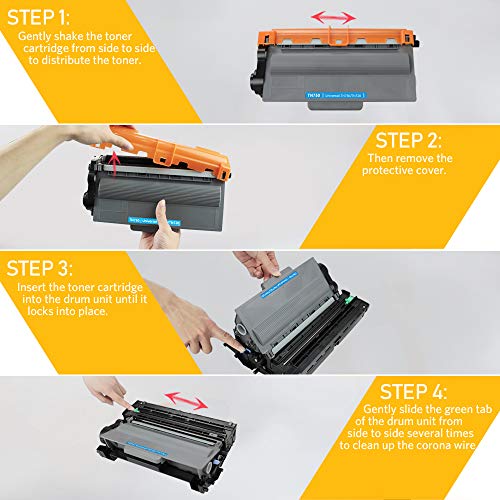 v4ink 2-Pack Compatible Toner Cartridge Replacement for Brother TN-750 TN750 TN-720 TN720 High Yield Toner Cartridge for Brother hl-5470dw HL-5450dn hl-6180dw mfc-8710dw mfc-8950dw mfc-8910dw Printer
