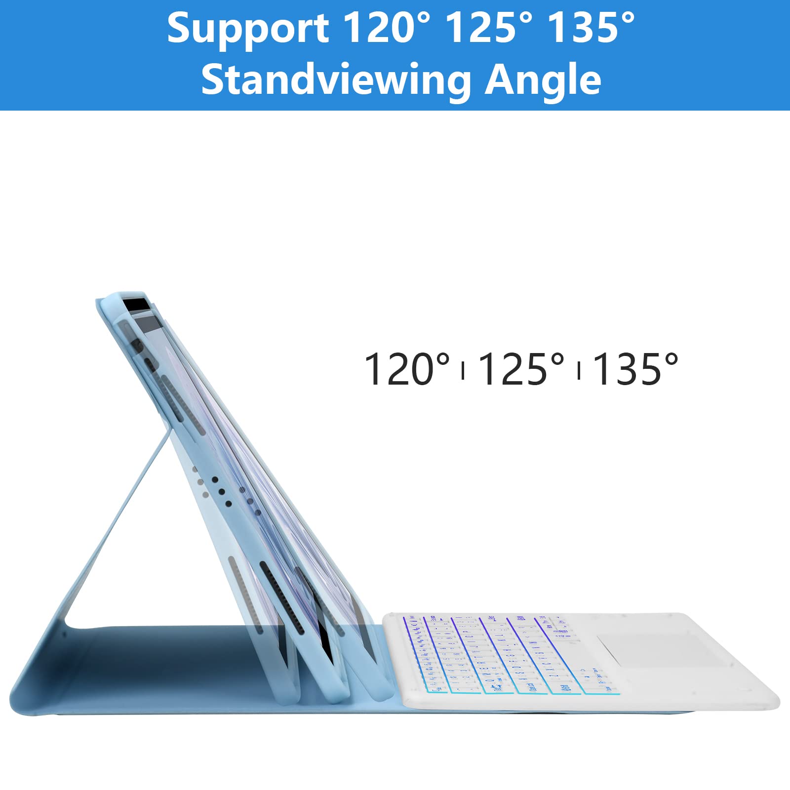 BQSS Keyboard Case for iPad Air 13 inch(M2) 2024 Case with Keyboard for iPad Pro 12.9 inch 6th Gen 2022/5th Gen Keyboard Cover Detachable Backlit Keyboard Wireless Keyboard