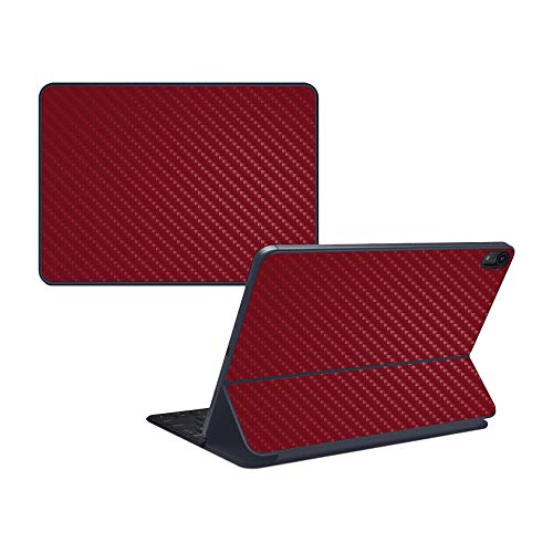 MightySkins Carbon Fiber Skin for Apple iPad Pro Smart Keyboard 12.9" (2018) - Burgundy - Protective, Durable Textured Carbon Fiber Finish - Easy to Apply, Remove, and Change Styles - Made in The USA