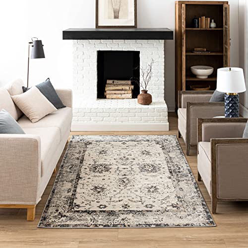 Mohawk Home Shea Traditional Floral Ornamental Gray 3' 11" x 6' Area Rug Perfect for Living Room, Dining Room, Office
