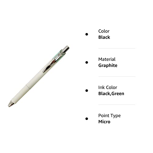 Pentel EnerGel Clena Retractable Liquid Gel Pen, Micro Fine Point 0.3mm Needle Tip, Black Ink, Mint Green Body (BLN73LK-A)