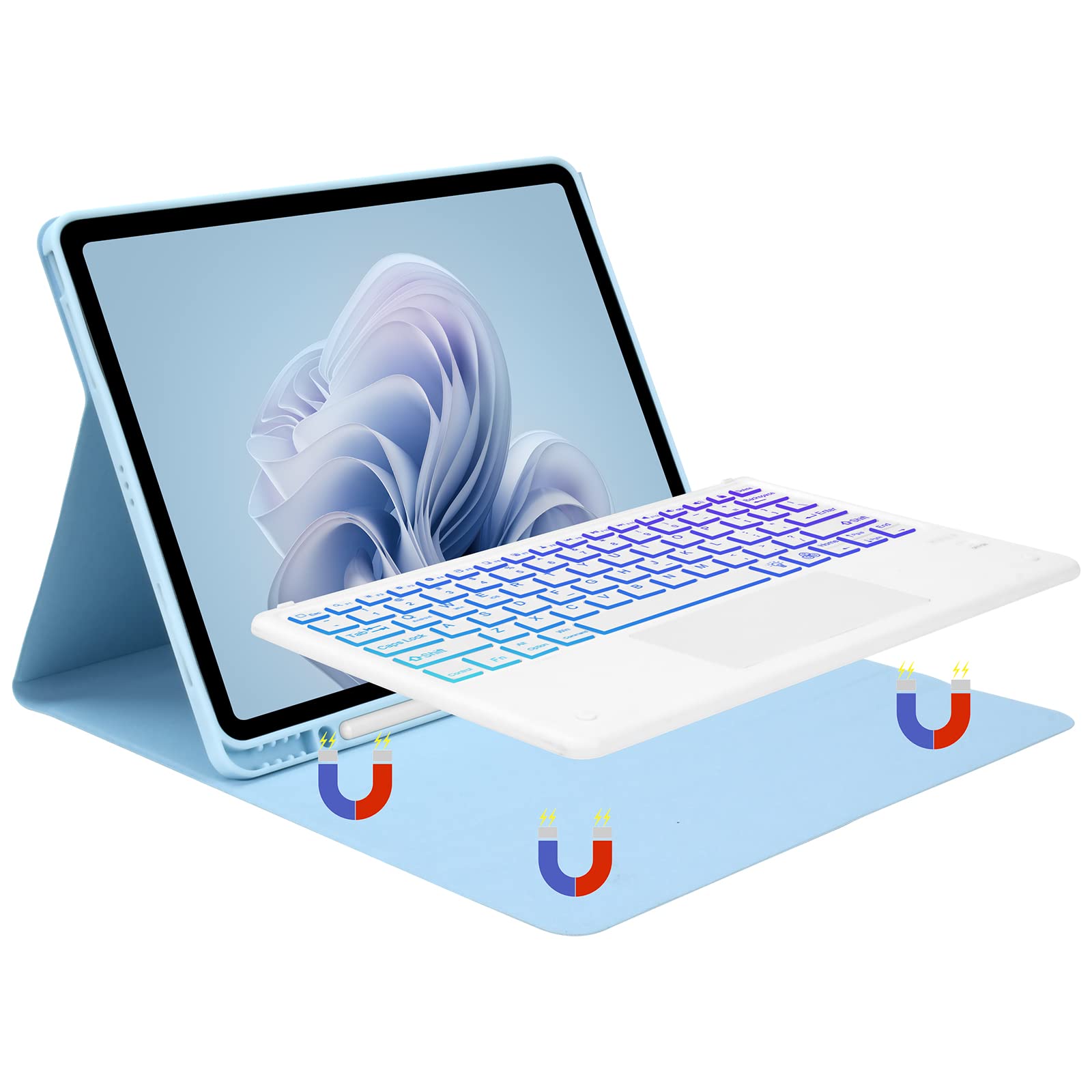 BQSS Keyboard Case for iPad Air 13 inch(M2) 2024 Case with Keyboard for iPad Pro 12.9 inch 6th Gen 2022/5th Gen Keyboard Cover Detachable Backlit Keyboard Wireless Keyboard