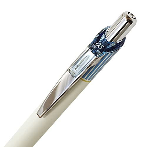 Pentel EnerGel Clena Retractable Liquid Gel Pen, Micro Fine Point 0.3mm Needle Tip, Black Ink, Mint Green Body (BLN73LK-A)