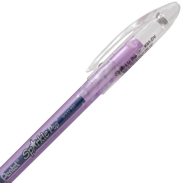 Pentel Arts Sparkle Pop Shimmering Metallic Gel Pen, (1.0mm) Bold Line, Assorted Iridescent Ink Colors, 4 Pack