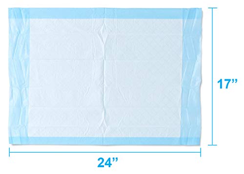 Medline Ultra Lightweight Tissue and Plastic 17” x 24” Disposable Underpad, Great for Changing Table and Surfaces, 100 Count