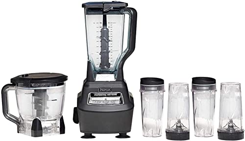 Ninja Mega Kitchen System (BL770) Blender/Food Processor with 1500W Auto-iQ Base, 72oz Pitcher, 64oz Processor Bowl, (4) 16oz Cup for Smoothies, Dough & More (1500W Blender, 64oz Processor & 4 ToGo Cups)
