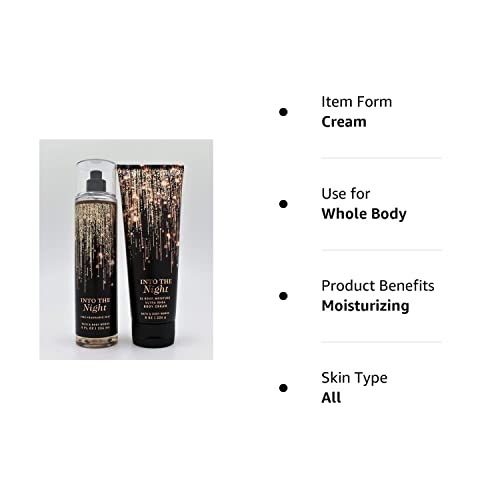 Bath and Body Works - Into the Night - Fine Fragrance Mist and Ultra Shea Body Cream - Full Size –2019