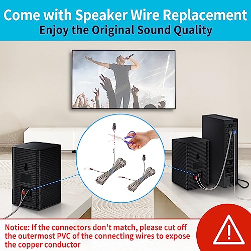 Universal Speaker Wall Mount Brackets for Samsung Sony Vizio Bose Klipsch and More Speakers with Speaker Wire - Wall Speaker Mount for Satellite & Surround Sound Speakers with Keyhole and Thread Hole