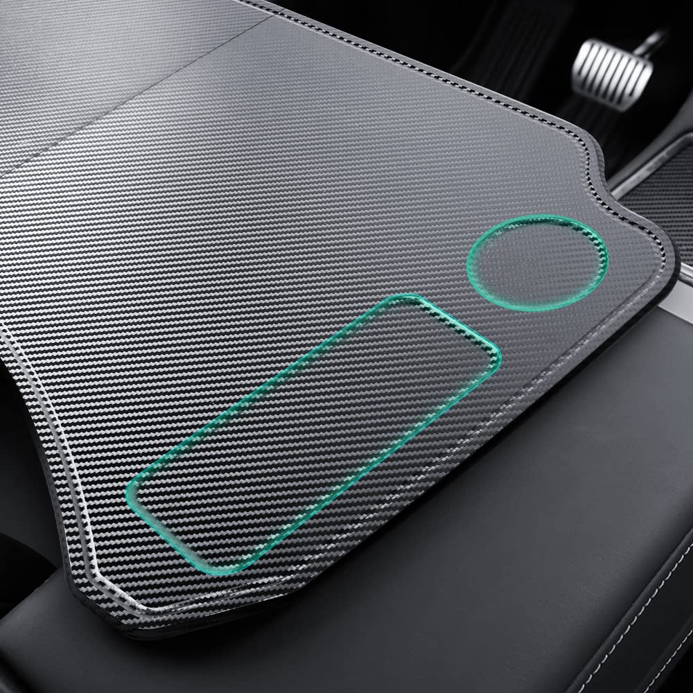 FURYENGRAVER Big Space Desk for Tesla Model Y Model 3 Tray for Eating Laptop iPad or Notebook Tesla Model Y Model 3 Accessories Carbon Fiber Texture