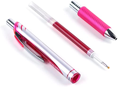 Pentel EnerGel 0.7 mm Liquid Gel Ink Pens - Pack of 5 Pink Deluxe RTX Energel Pens with 3 Refills