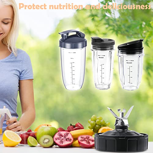 Ninja Blender Replacement Parts β Premium Ninja Blender Blade 6 Fin β Heavy Duty Stainless Steel and Food-Grade Plastic for Smoothie Cup β Leakproof Sealing Ring