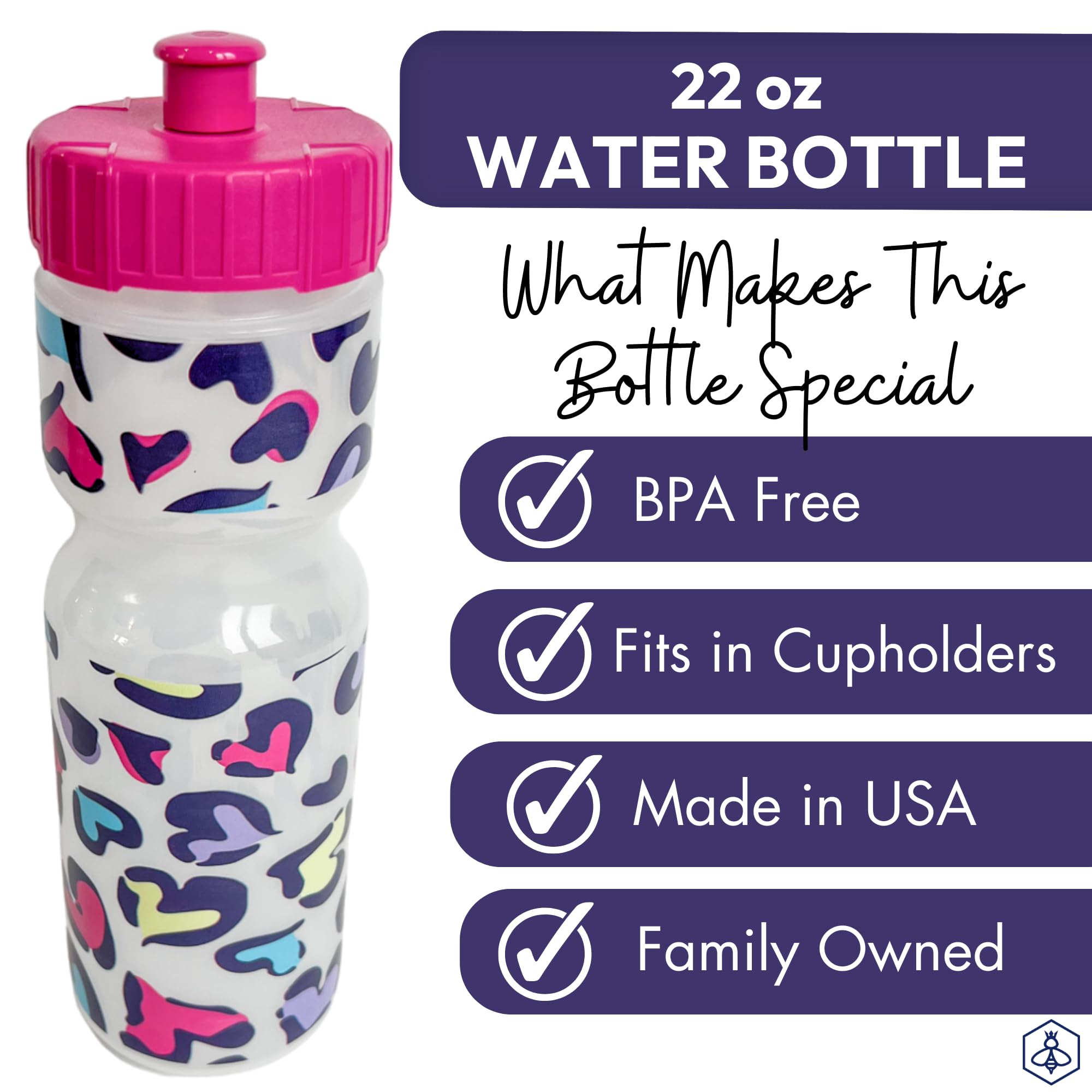 50 Strong 22oz Kids Sports Squeeze Water Bottle for Girls – BPA-Free with Pull Top Cap – Durable & Reusable for School, Sports & Everyday Use – Made in USA