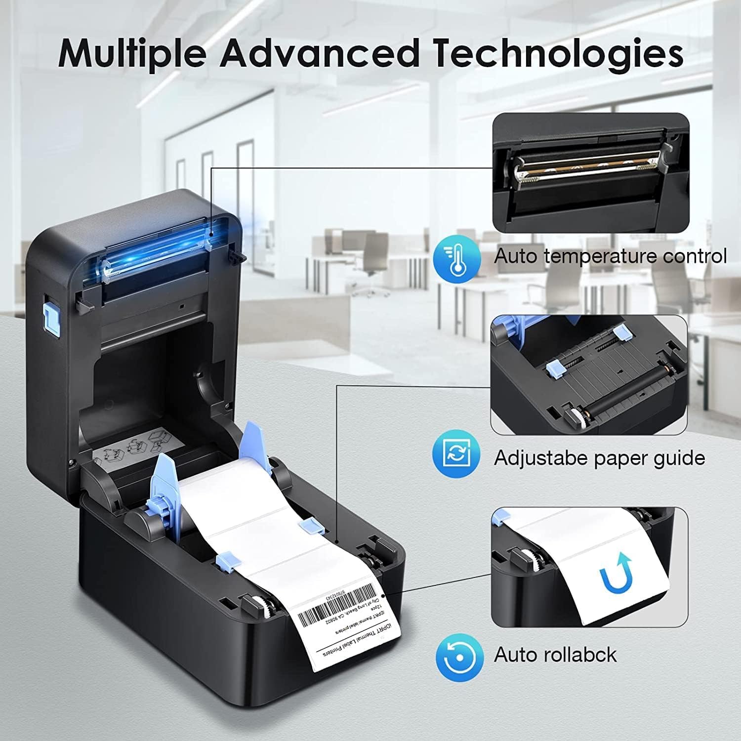 iDPRT Bluetooth Label Printer SP320 Thermal Label Printer, 1"-3.15" Width Wireless Label Maker with APP, Suitable for Home, Office, Mailing, Barcode, Support Windows, Mac, iOS and Android