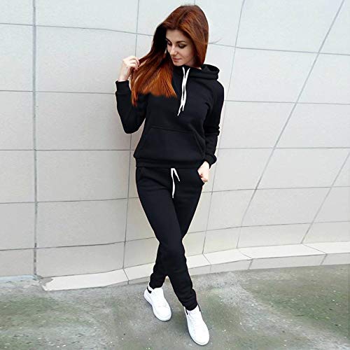 Black Leggings Set Oversize Sweatshirt Women 2 Piece Lounge Set Sweats Track Suits Set Pink Pajama Set Sleeveless Crewneck Tops with Sweatpants Scoop Neck Cute Fall Clothes 2 Piece Sweater Outfits