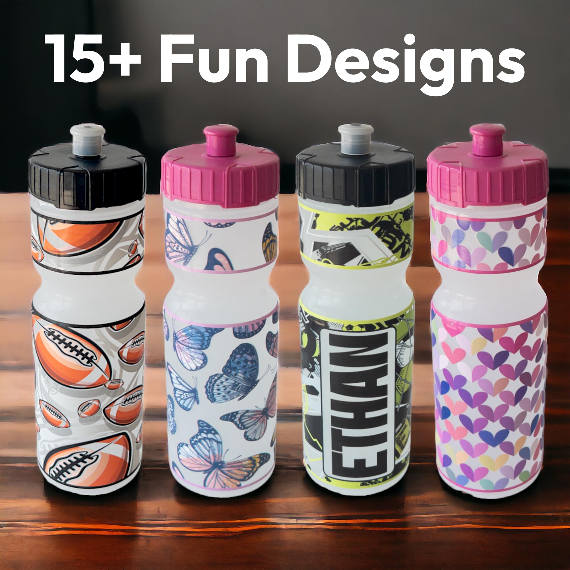 50 Strong 22oz Kids Sports Squeeze Water Bottle for Girls – BPA-Free with Pull Top Cap – Durable & Reusable for School, Sports & Everyday Use – Made in USA