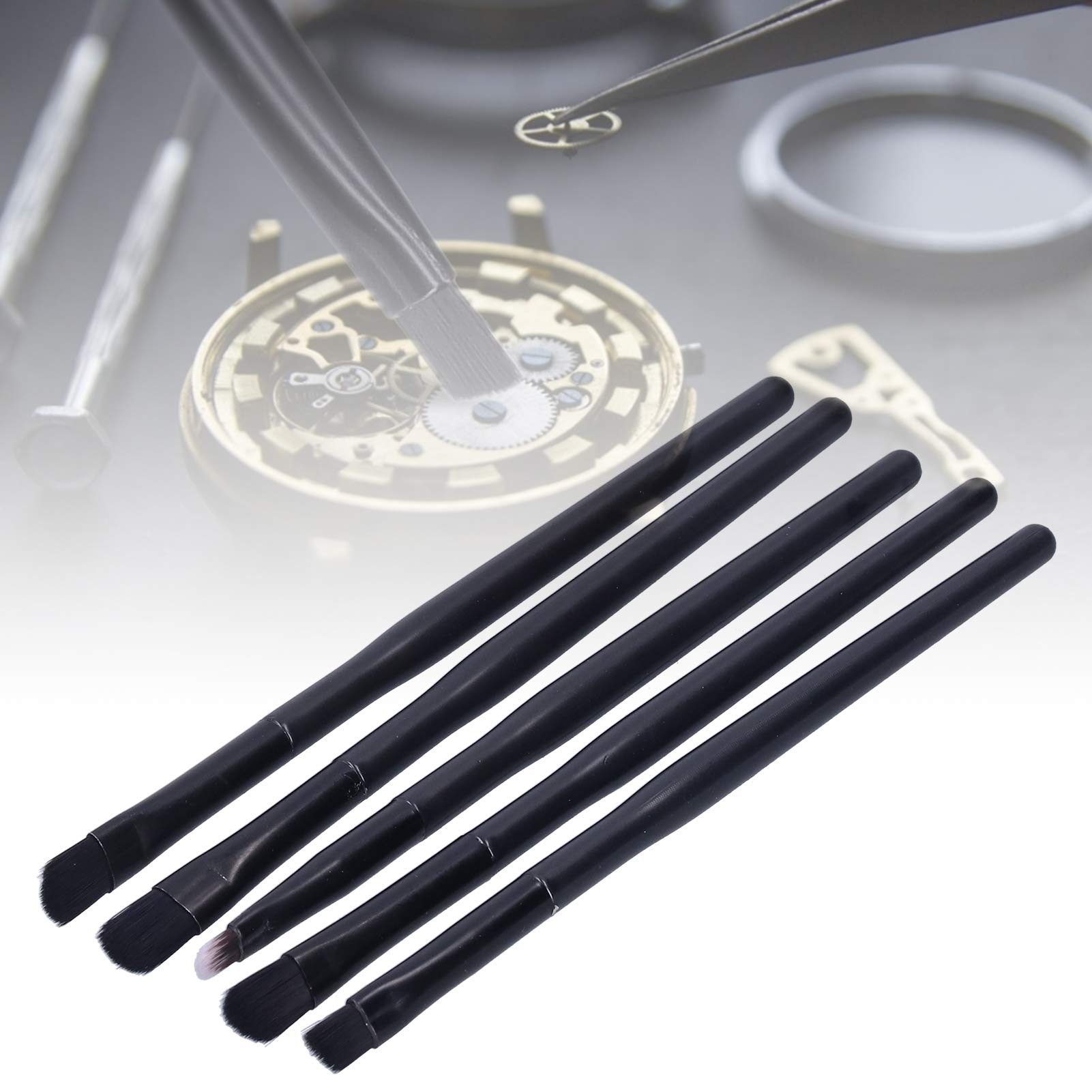 Watch Cleaning Brush Set, Jewelry Cleaning Kit Watch Pin Removal Tool, Wristwatch Movement Small Part Cleaning Tool with Box, Small Part Cleaning Soft Brushes Set