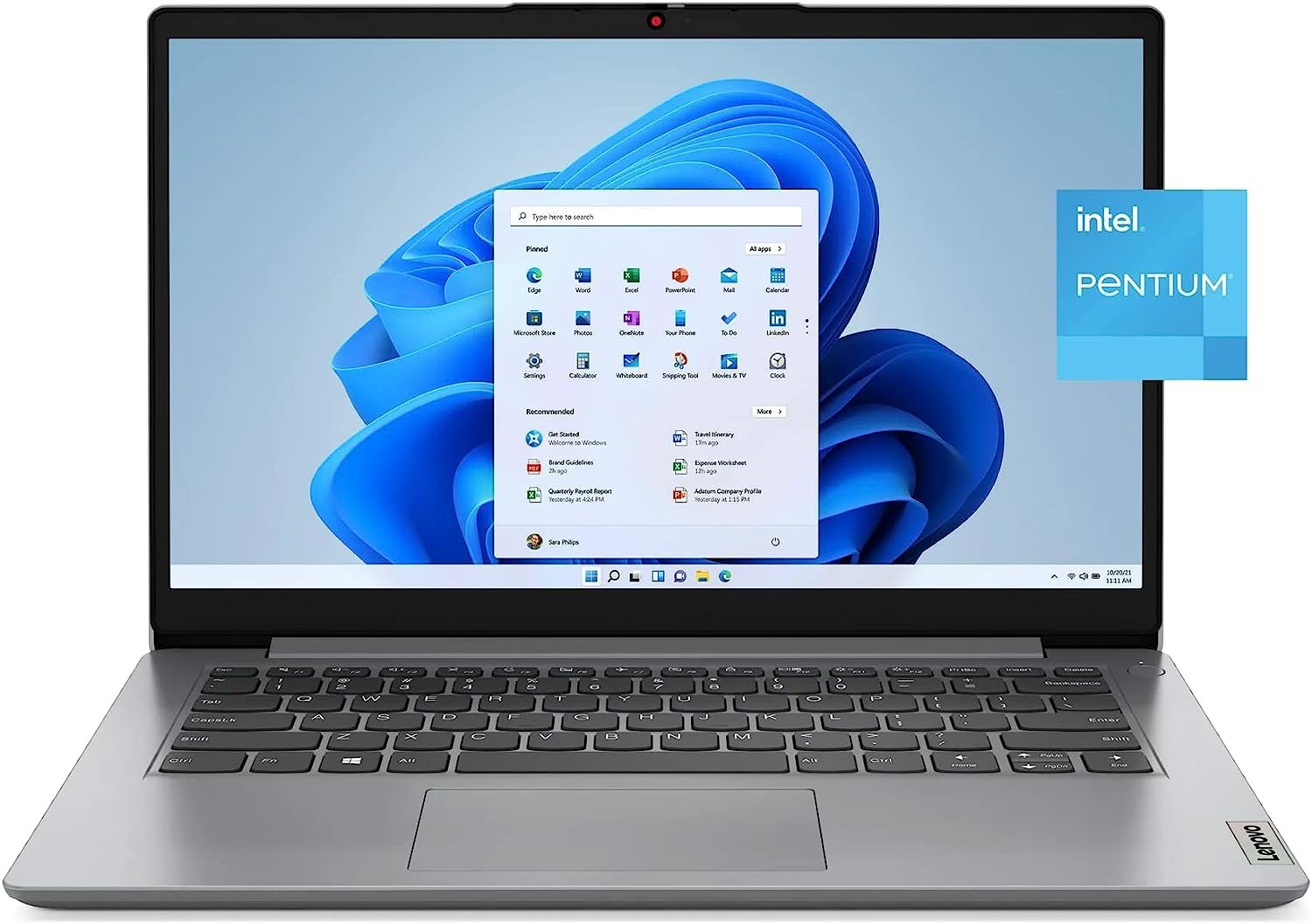 Lenovo Newest IdeaPad 1i 14" HD Laptop, 4GB RAM, 256GB Storage, Intel Pentium N5030 Processor, 10Hrs Battery Life, Rapid Charge, Home&Education Laptop, HDMI, Type-C, Windows 11S, 1 Year Microsoft 365