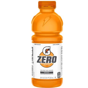 Gatorade Zero Sugar Thirst Quencher, Orange, 20 Ounce Bottles (Pack of 8)