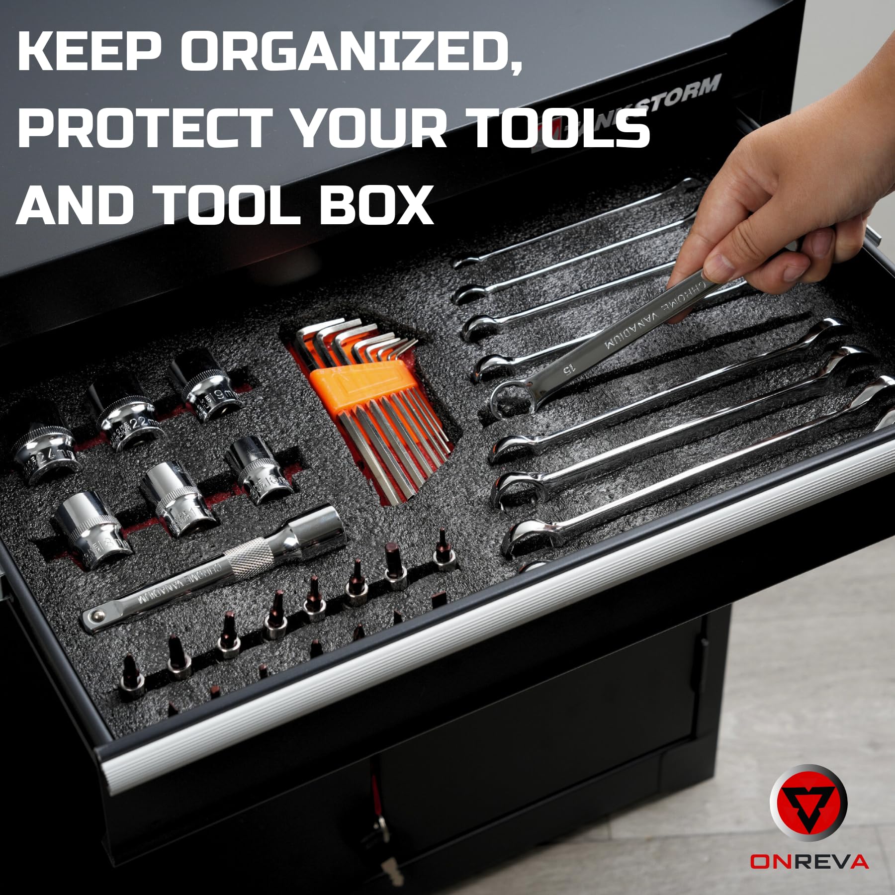 Tool Box Foam Organizer 3pack 18x12x1 inch, Toolbox Foam Inserts, Kaizen Foam Sheets, Shadow Foam Tool Organizers Tool Chest Drawer Thick Liner