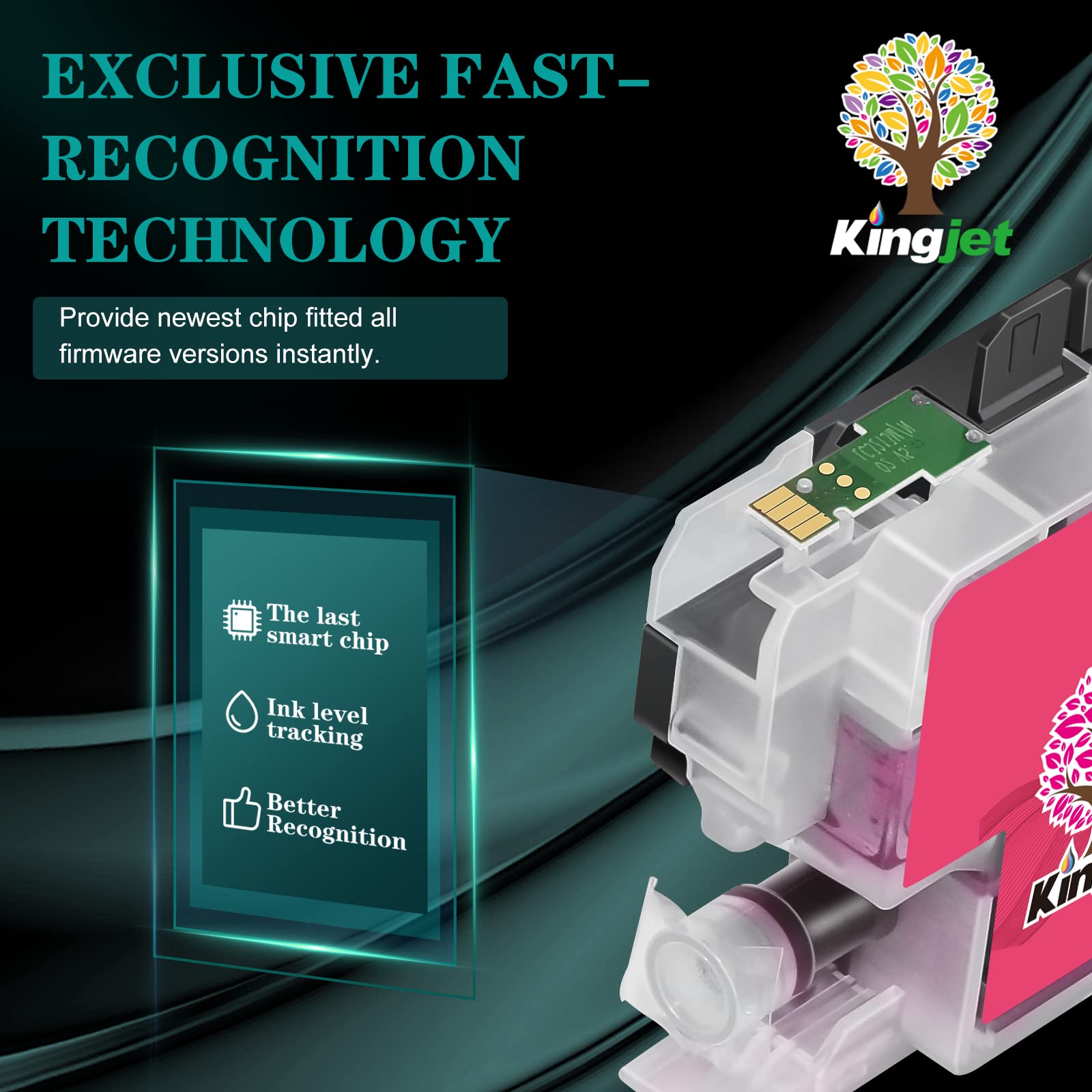Kingjet Compatible Ink Cartridge Replacement for Brother LC3013 / LC3011 Use with MFC-J487DW MFC-J491DW MFC-J497DW MFC-J690DW MFC-J895DW Inkjet Printers, 6 Pack(2Cyan 2Magenta 2Yellow)