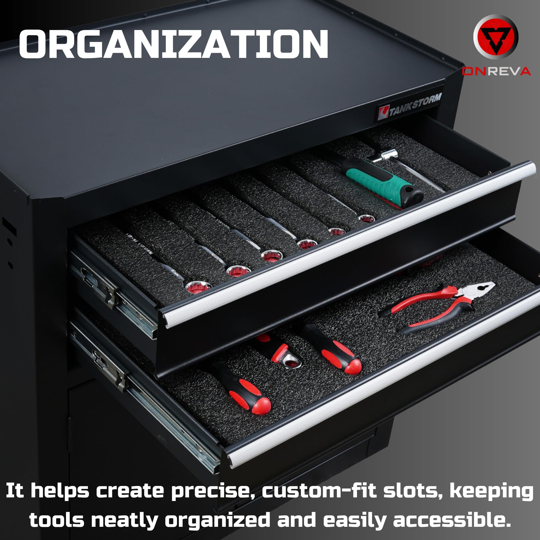 Tool Box Foam Organizer 3pack 18x12x1 inch, Toolbox Foam Inserts, Kaizen Foam Sheets, Shadow Foam Tool Organizers Tool Chest Drawer Thick Liner