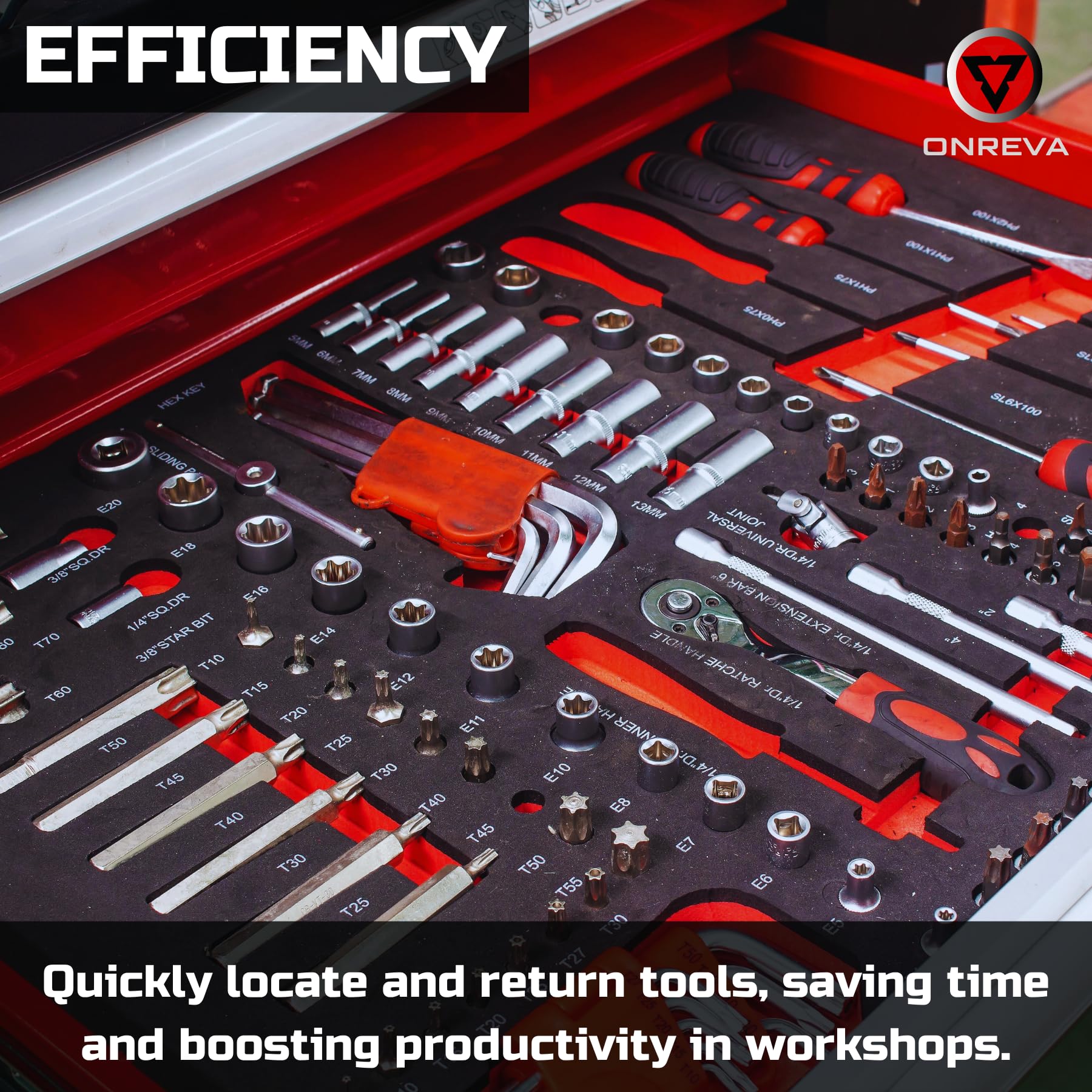 Tool Box Foam Organizer 3pack 18x12x1 inch, Toolbox Foam Inserts, Kaizen Foam Sheets, Shadow Foam Tool Organizers Tool Chest Drawer Thick Liner