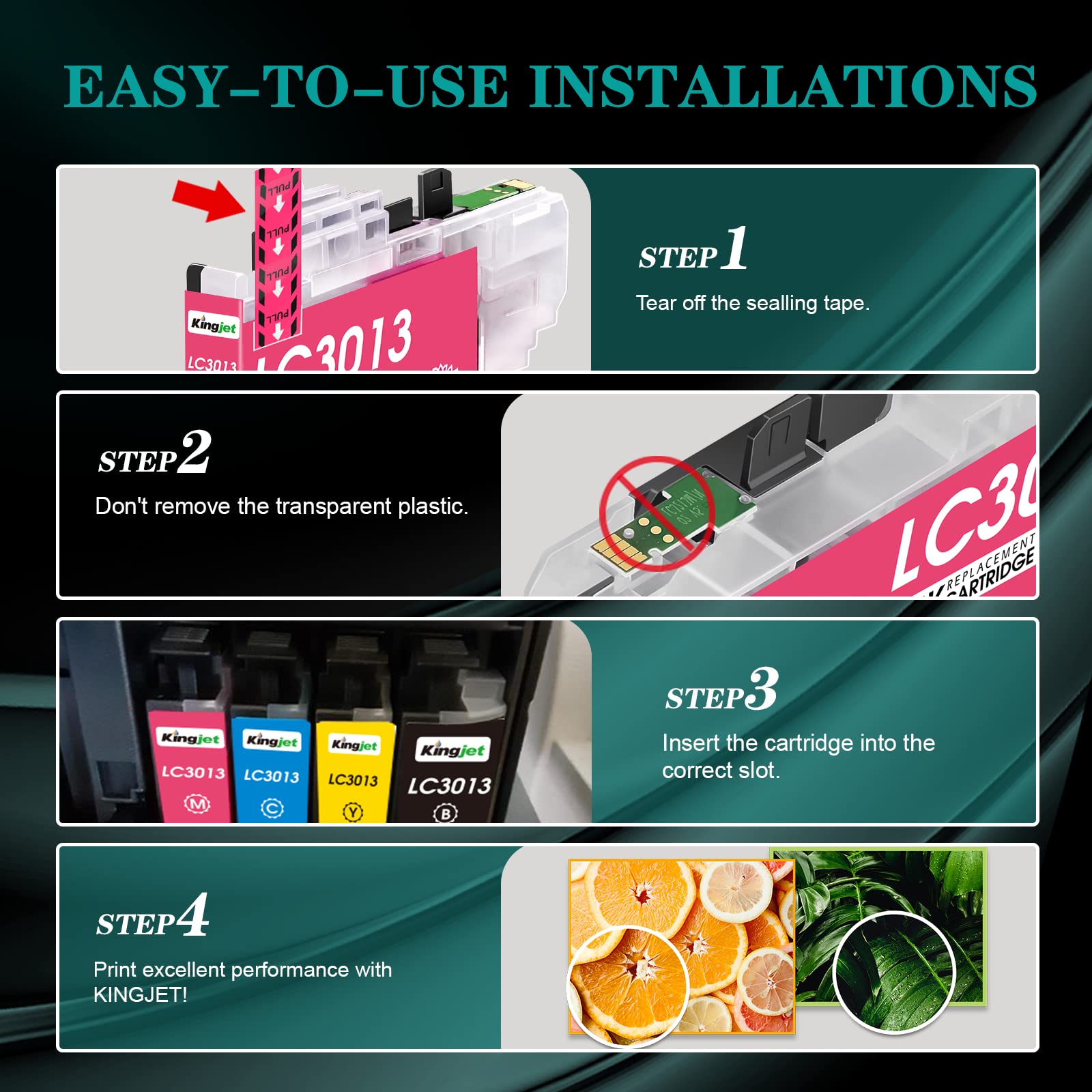 Kingjet Compatible Ink Cartridge Replacement for Brother LC3013 / LC3011 Use with MFC-J487DW MFC-J491DW MFC-J497DW MFC-J690DW MFC-J895DW Inkjet Printers, 6 Pack(2Cyan 2Magenta 2Yellow)