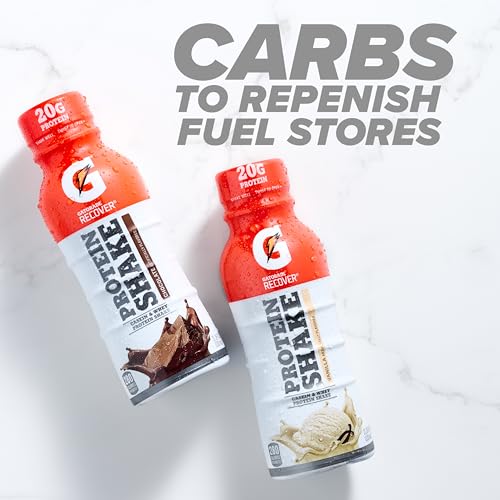 Gatorade Recover Protein Shake, Chocolate, 20g Protein, 11.6 fl oz Plastic Bottle, Pack of 12
