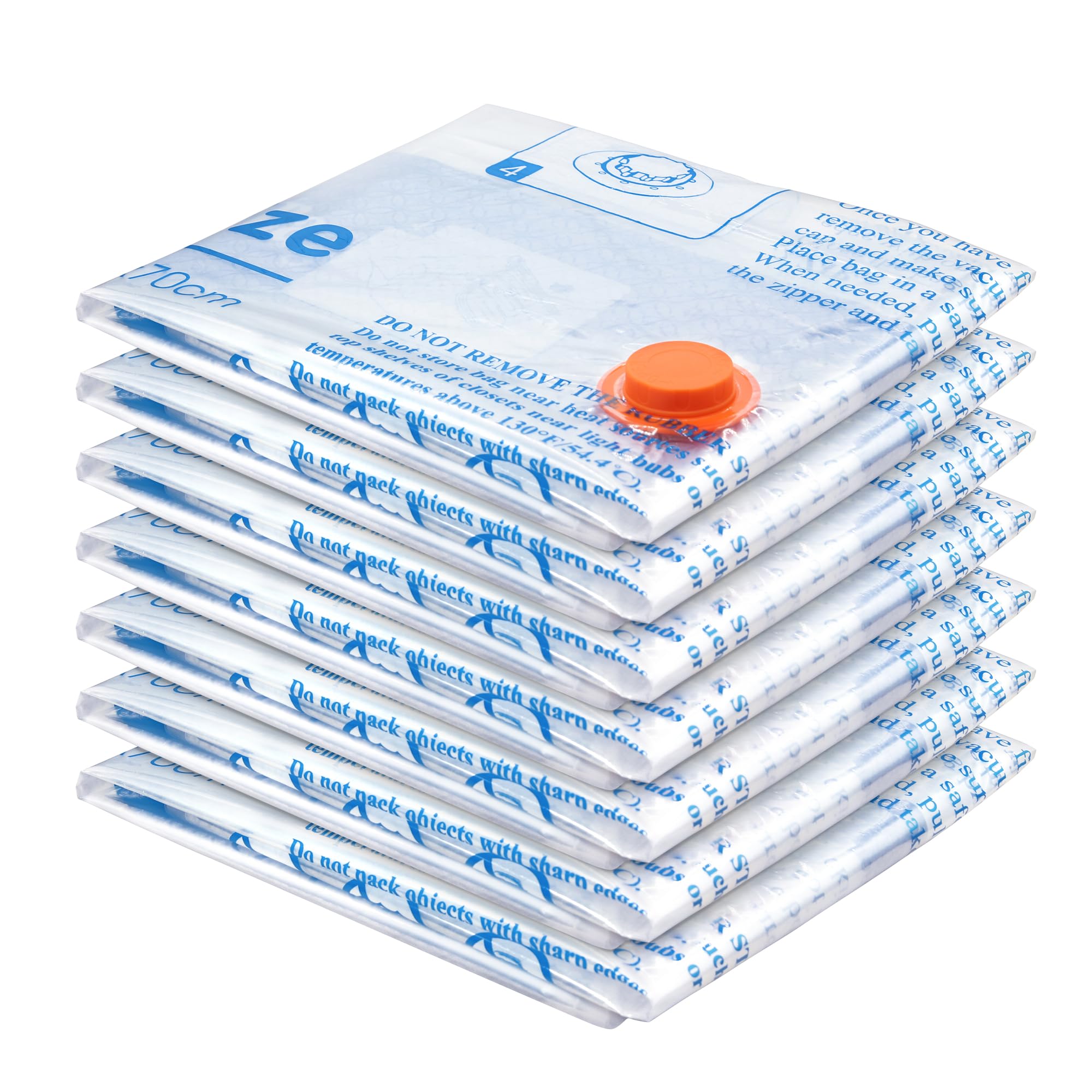 Vacuum Storage Bags 7 Jumbo, Space Saver Sealer Bags with Travel Hand Pump, Airtight Compression Bags for Clothes, Pillows, Comforters, Blankets, Bedding
