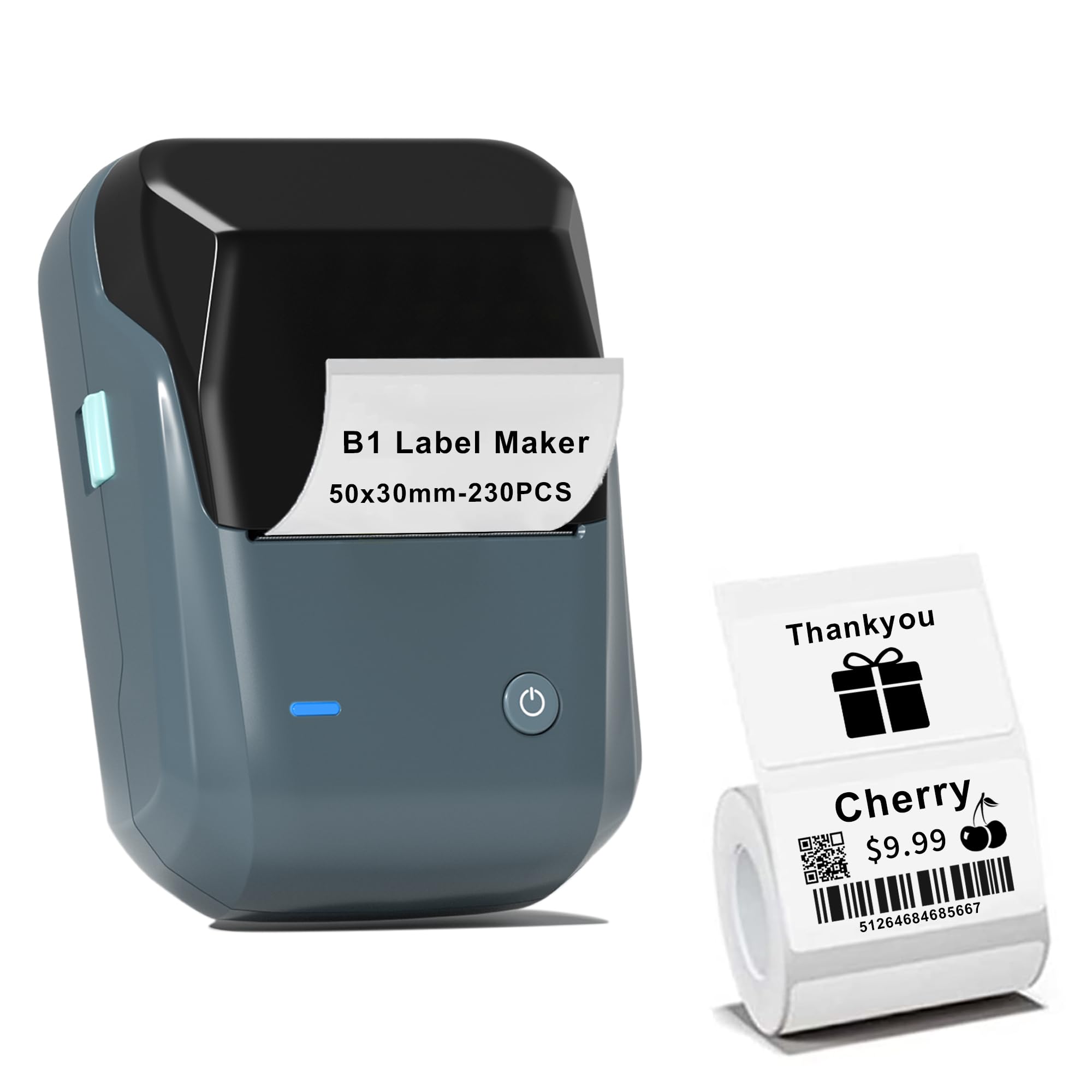 Label Makers - B1 Thermal Label Printer, 2 Inch Portable Bluetooth Label Maker with Tape Easy to Use for Office, Home, Barcode, Business, Clothing, Address, Mailing, Compatible with iOS & Android